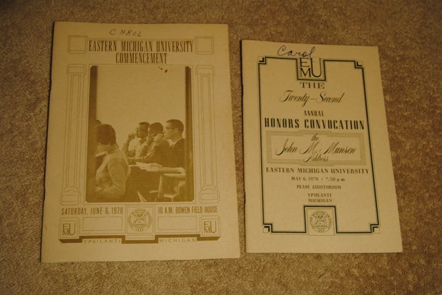 VINTAGE 1970 EMU Eastern MI University Commencement Honors Convocation ...