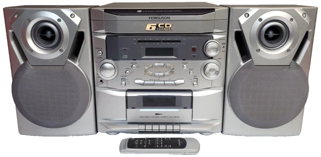FERGUSON F20 6CD Changer Music Player Vintage Silver Power Tested £107. ...
