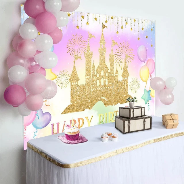 LOFARIS SWEET COLOR Balloon Castle Happy Birthday Backdrop $36.09 ...