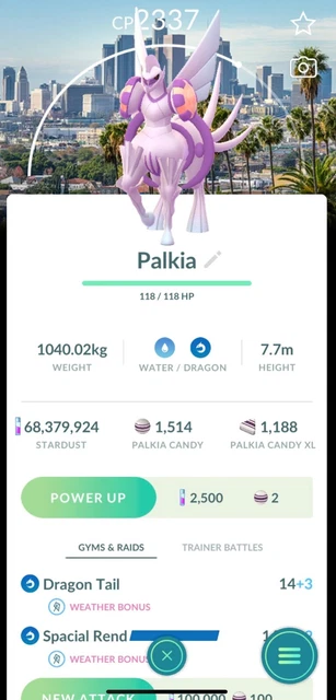PALKIA ORIGIN FORM with LA Background and Spacial Rend Pokémon Go $4.82 ...