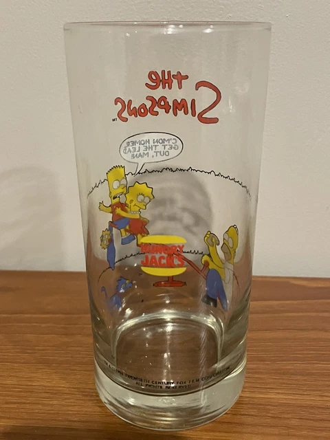 THE SIMPSONS 1994 Collectible Hungry Jacks Promotion Drink Glass Bart ...