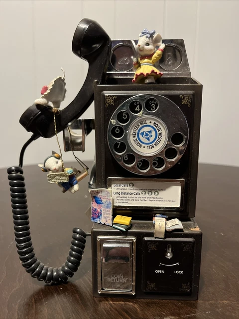 VINTAGE 1992 ENESCO "Party Line" Deluxe Action Musical Telephone Mice ...