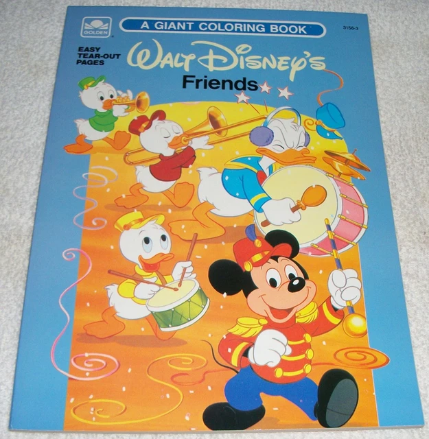 1987 WALT DISNEY'S Friends Mickey Mouse Golden Giant Coloring Book ...