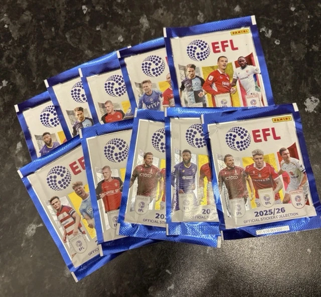 PANINI EFL STICKER Collection 25/26 Packs 10 Packs Sealed Brand New £6. ...