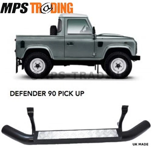 LAND ROVER DEFENDER 90 Pick Up XS Side Steps Silver Tread Pair D90-XS ...