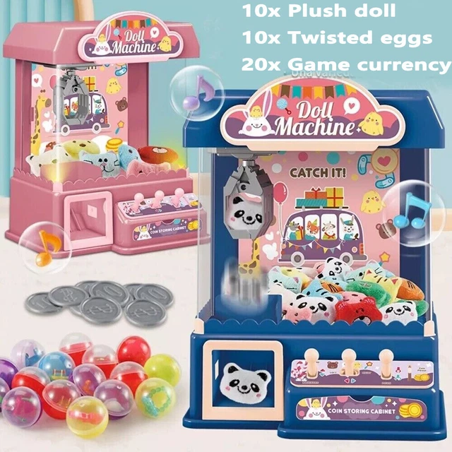 AUTOMATIC DOLL MACHINE Kids Coin Operated Play Game Mini Claw Catch ...