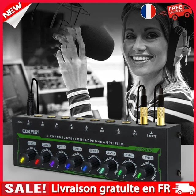8 CHANNELS ULTRA-COMPACT Mini Audio Stereos Microphone AMPs with Power ...