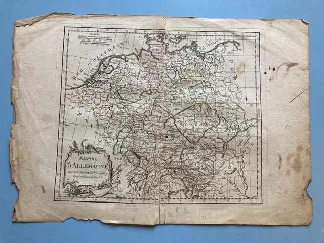 ANTIQUE ENGRAVING MAP by Robert de Vaugondy 18th Century German Empire ...