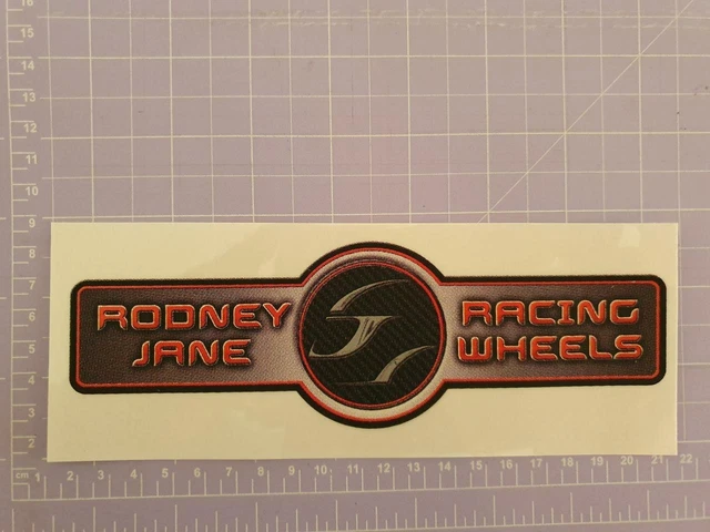 RODNEY JANE RACING Wheels Sticker 20cm x 8cm approx As per image $8.95 ...