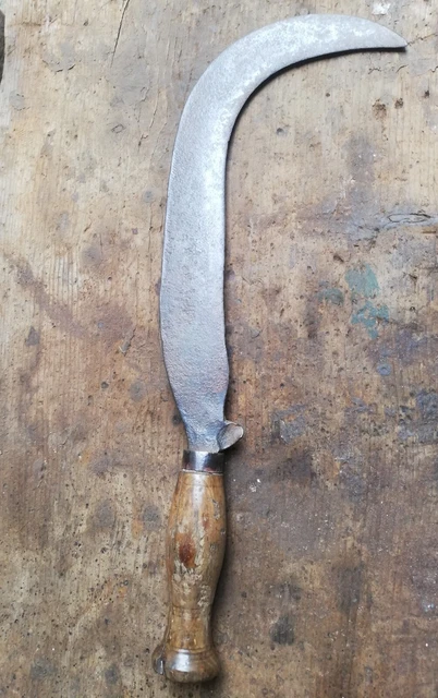 ANTICA RONCOLA FALCE falcione ferro battuto lunga cm.42 peso g.550 ...