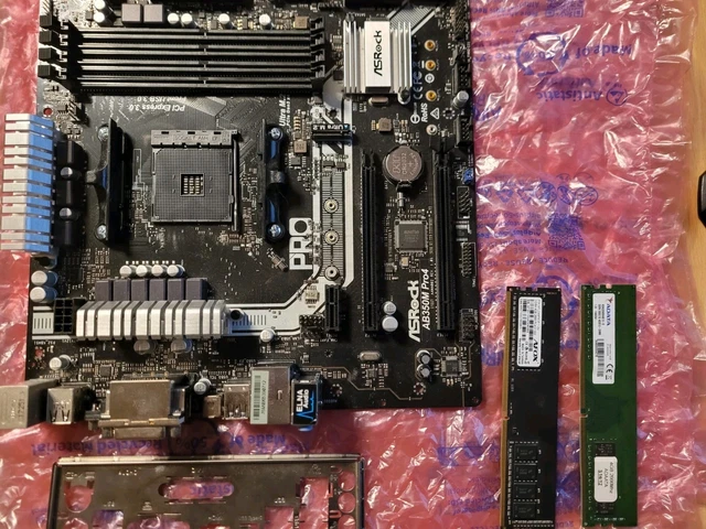 ASROCK AB350M PRO4 AM4 B350 mATX Motherboard With IO Shield + 8GB RAM £ ...