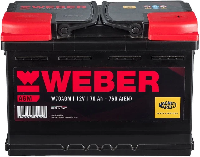 70 AH WEBER Agm 12V 70Ah 760A B13 MARELLI MAGNETS Car Battery £138.83 ...