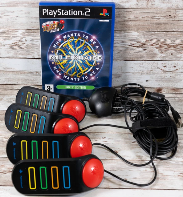 BUZZ PS2 CONTROLLERS & Millionaire Party Game Quiz Bundle Playstation 2 ...