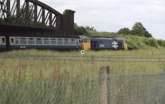 35MM SLIDE BRITISH Railway Br Diesel Class 50 - 50020 West Basingstoke ...