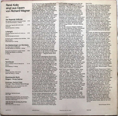 RENÉ KOLLO, OTMAR Suitner, Staatskapelle Berlin, Ri LP Vinyl Sch EUR 17,38 - PicClick ES