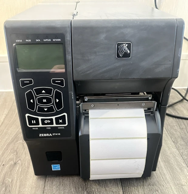 ZEBRA ZT410 INDUSTRIAL Label Printer 203dpi Tested USB/Ethernet.Read ...