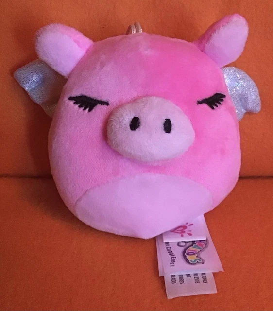 RARE PELUCHE DOUCE Squishmallows Justice Joy cochon volant rose et ...