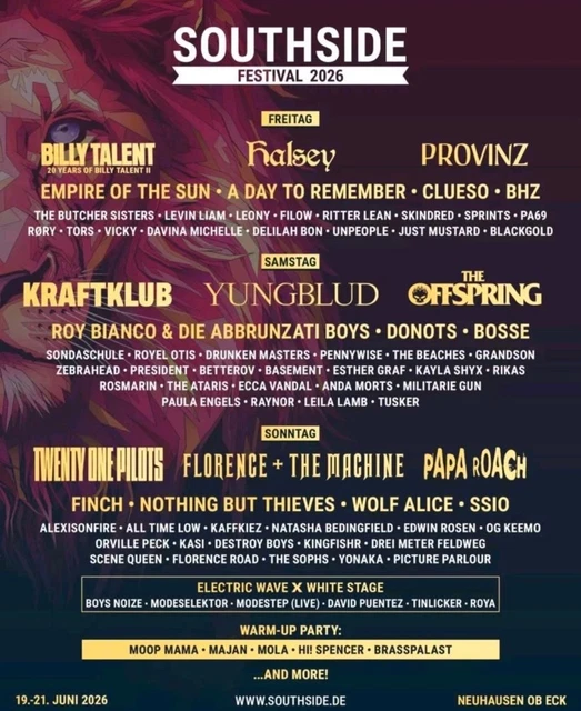 TRAILERPARK TICKET REGULAR für das Southside Festival 2026 EUR 50,00 ...