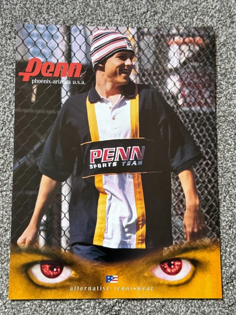RARE COLLECTABLE VINTAGE 1998 Magazine Advert Picture Penn Sportswear ...