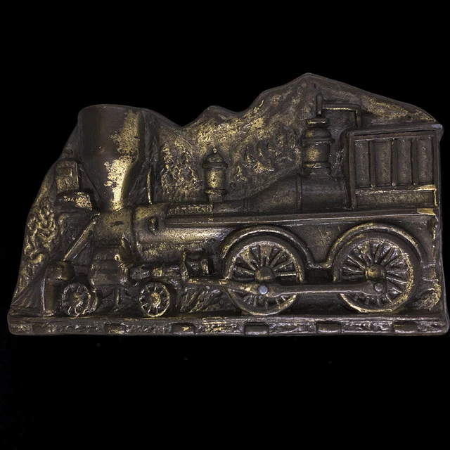 TRAIN STEAM ENGINE Locomotive Railroad Gift Trains 1970s Vintage Belt Buckle EUR 14,01 - PicClick FR