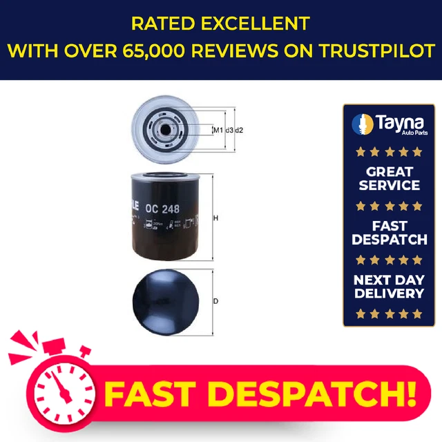 OIL FILTER FITS PEUGEOT BOXER 2.8D 99 to 09 Mahle 1109AQ 1109Q1 1109J3 ...