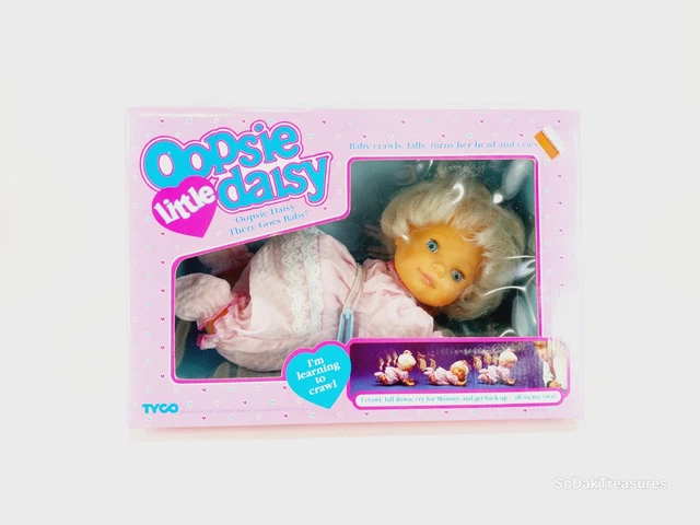 VINTAGE LITTLE OOPSIE Daisy Doll Blue Eyes Crawling Baby 1991 Tyco ...