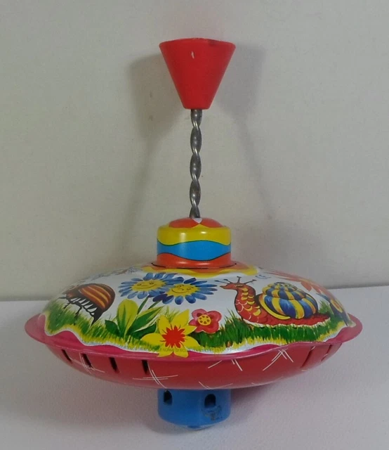 LBZ BOLZ KREISEL Germany Vtg Spinning Top Toupie Lady-Bug Insects Tin ...