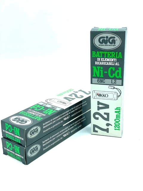 BATTERY NI-CD RC RADIOCOMANDI GIG NIKKO 7,2 V 1200 mAh 6NC NEW [GZ] EUR ...