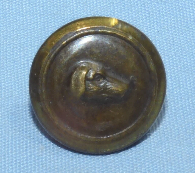 ANTIQUE LIVERY HUNT BUTTON - TINY DOG HEAD - 19th CENTURY By NEW ...