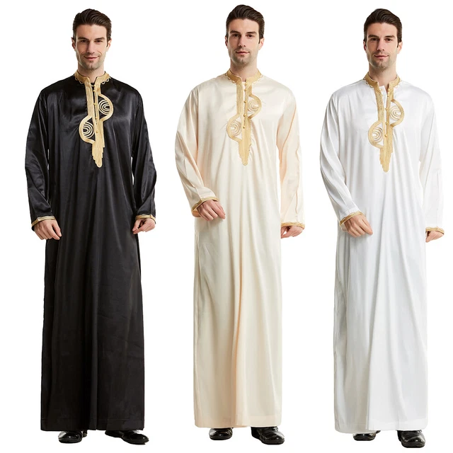 MUSLIM SAUDI MENS Robe Thobe Jubba Dishdasha Thawb Thoub Kaftan Arab ...