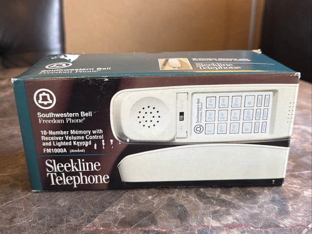 VINTAGE SOUTHWESTERN BELL Freedom Sleekline Telephone White New in Box ...