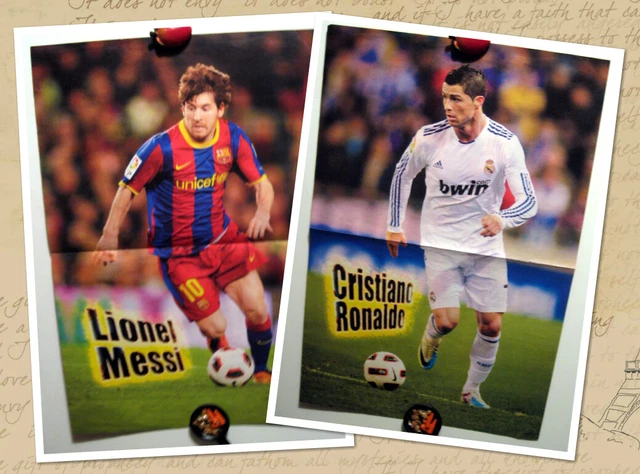 LIONEL MESSI / Cristiano Ronaldo soccer two-sided magazine poster A3 ...
