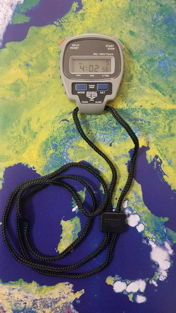HEUER SWISS MADE Microsplit Digital Stopwatch 1980's Vintage New model ...