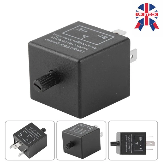 12 V 3 Pin LED Flasher Relay Unit Adjustable For Car Turn Signal Light ...