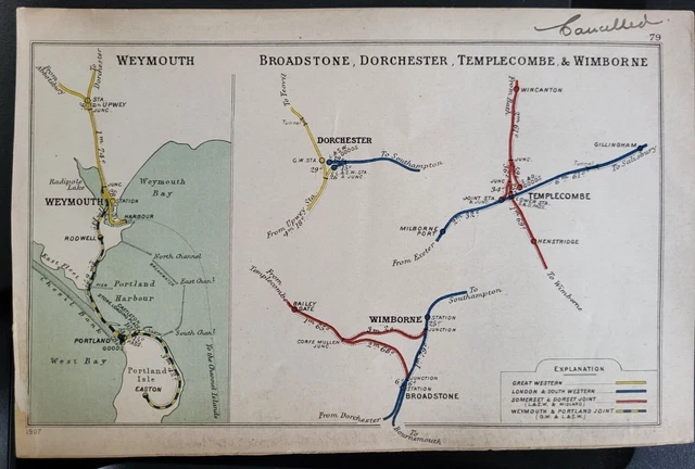 1912 RAILWAY CLEARING HOUSE Junc. Diagram No.52 WAKEFIELD/NORMANTON ...