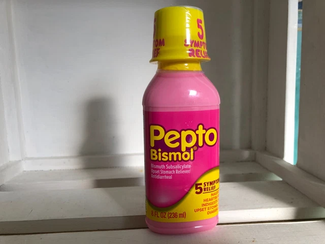 PEPTO BISMOL LIQUID 5 Symptom Stomach Relief Liquid Original 8oz £21.50 ...