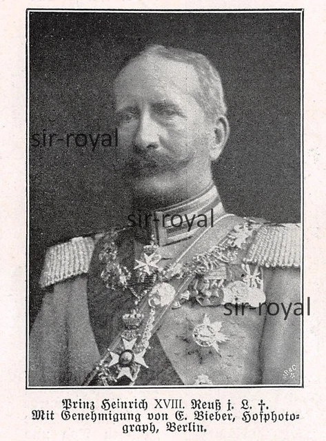 PRINZ HEINRICH XVIII Reuß - 1911 - Historische Aufnahme ~6x9cm EUR 14 ...