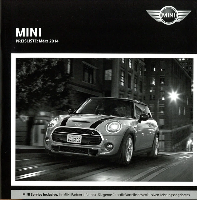 MINI PREISLISTE 2014 3/14 D price list prijslijst liste de prix ...