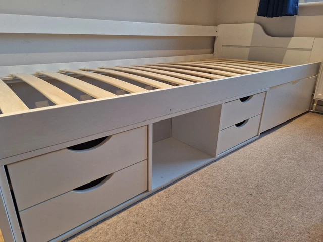 LOW SINGLE SLEEPER Bed with Storage Drawers £50.00 - PicClick UK