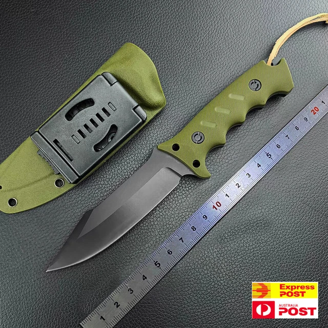 OUTDOOR DUTY FIXED Blade Knife with G10 Handle and Kydex Sheath Camping ...