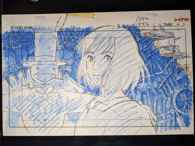 HOWL'S MOVING CASTLE Animation Cel Print LAYOUT Anime Ghibli Production ...