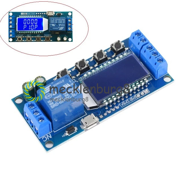 Time Delay Relay Module Trigger Cycle Timming Circuit Switch Lcd Usb