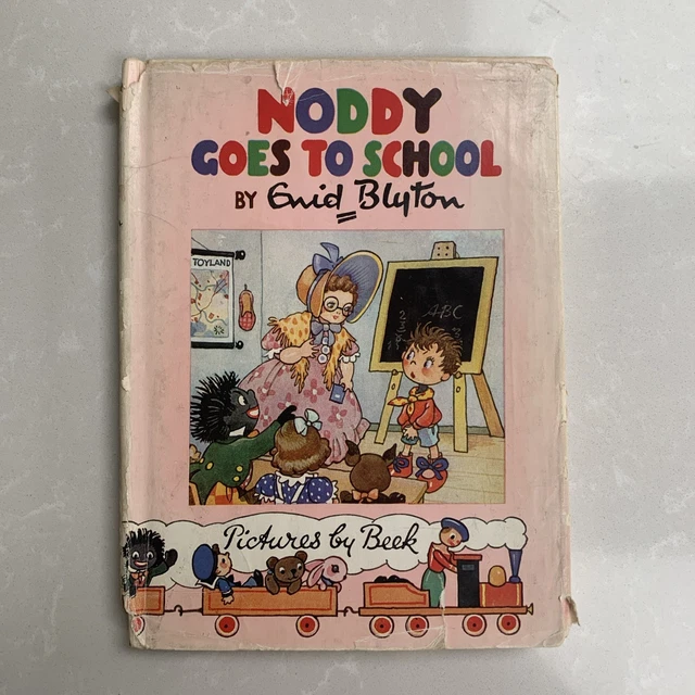 NODDY GOES TO School by Enid Blyton Vintage 1952 Rare Hardcover With ...