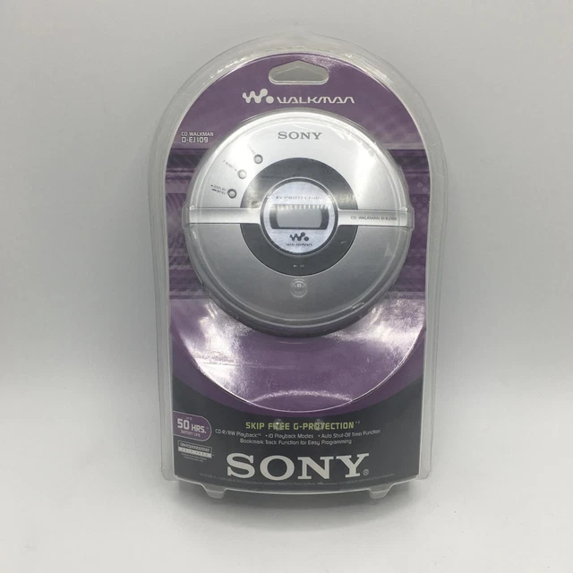 BOXED SONY WALKMAN Portable CD Player - G-Protection - Silver (D-EJ109 ...