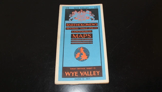 BARTHOLOMEW'S REVISED Half-inch Contoured map - Sheet 13 WYE VALLEY ...