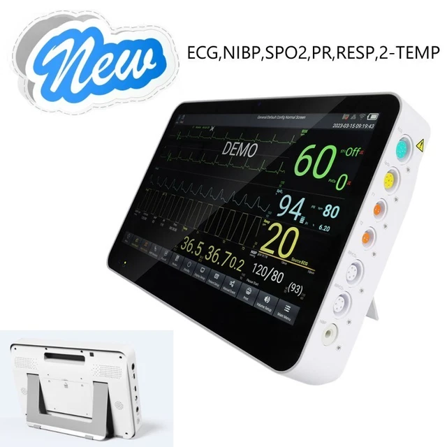 14& ICU VITAL Signs Patient Monitor Touch Color ECG,NIBP,SPO2,PR,RESP,2 ...