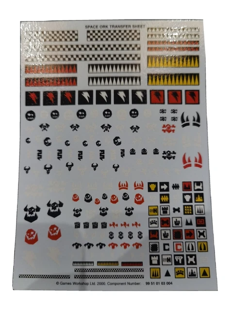 GAMES WORKSHOP WARHAMMER 40k Space Ork Waterslide Transfer Sheet ...