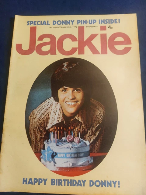 RARE VINTAGE JACKIE Magazine 9th DECEMBER 1972 Donny Osmond Cover ...