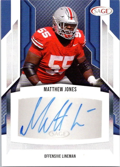 MATTHEW JONES AUTOGRAPH Sage 2024 High Series - Miami Dolphins + Ohio ...