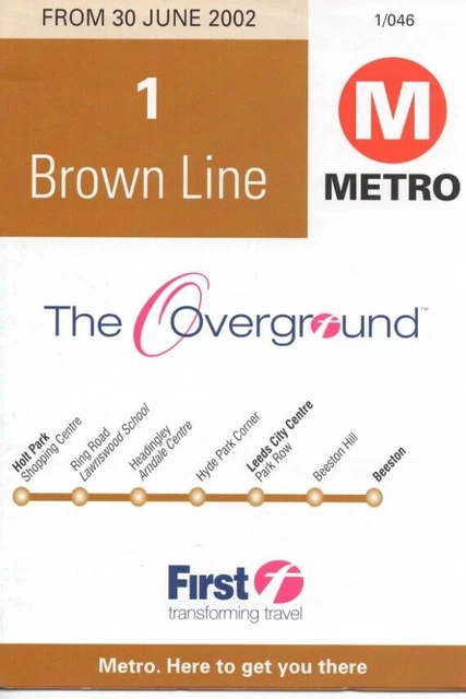 METRO BUS TIMETABLE - 1 - Holt Park-Leeds-Beeston - June 2002 - First ...